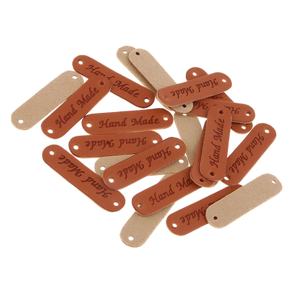 100 шт. Ярлыки ручной работы с отверстиями Кожаные ярлыки Швейные ярлыки Аксессуары для вязания крючком Для одежды Джинсы Шапки