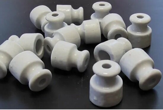 Изолятор для ретро провода керамический, белый, 50 штук (СССР)