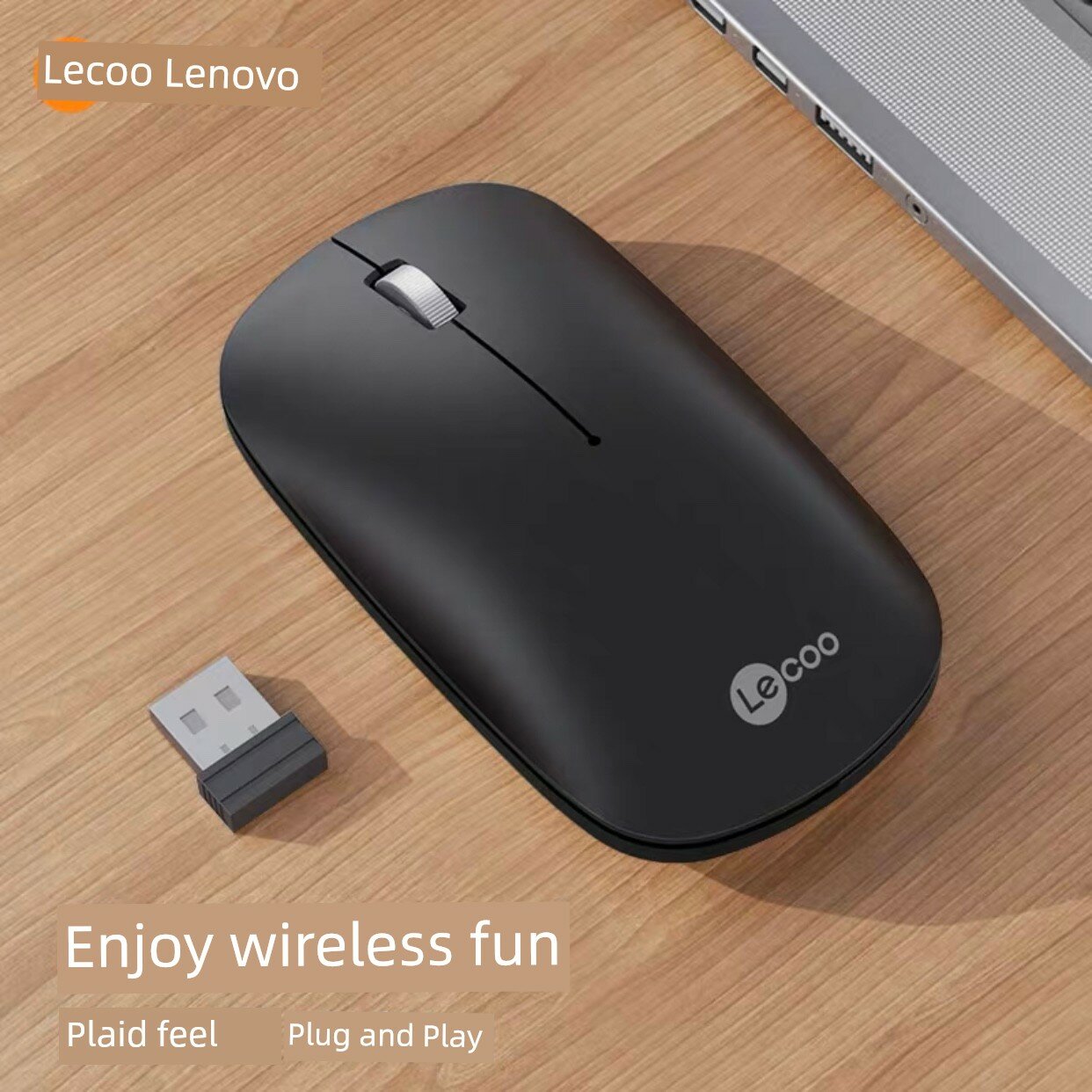 Беспроводная мышь Lenovo Lecoo тихая, портативная, подходит для настольных компьютеров, офисного использования и