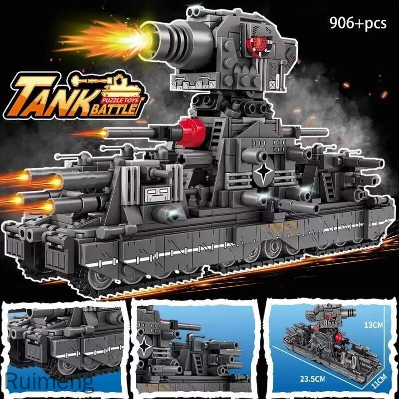 Конструктор xiaoyatou "Советский танк КВ44", развивающий, 3D, пластик