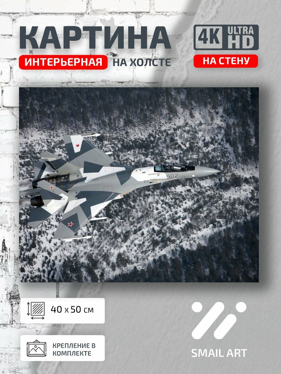 Картина на холсте интерьерная 40 на 50 на стену Войск Fighters для студии авиация интерьер