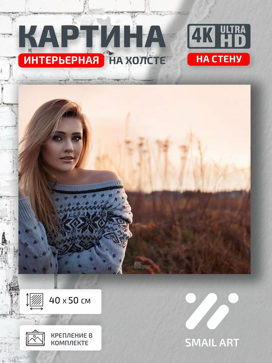Картина на холсте интерьерная 40 на 50 на стену Поле Landscape для кабинета пейзаж интерьер