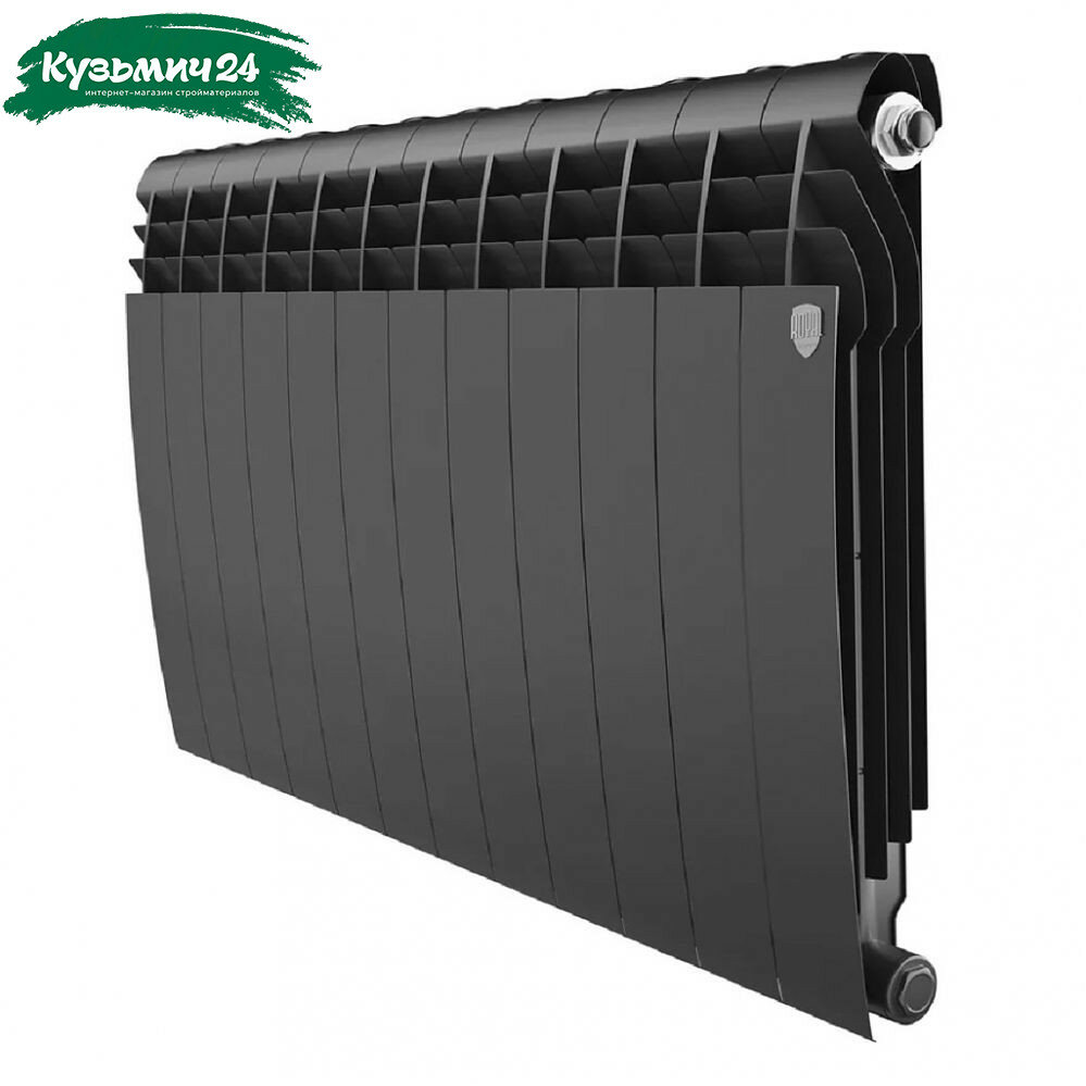 Радиатор секционный Royal Thermo BiLiner 500 НС-1176310, Noir Sable, биметалл, 12 секций