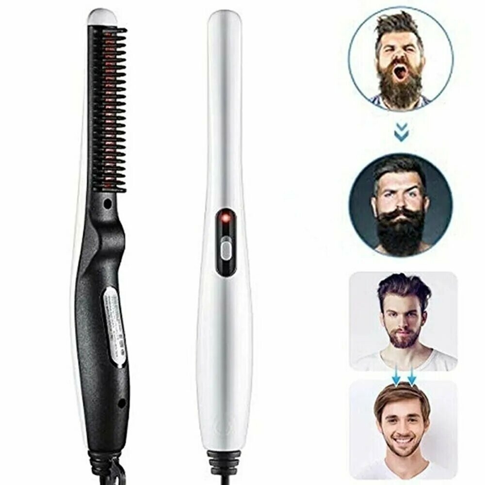 Многофункциональная расческа для волос, щетка выпрямления бороды, выпрямление электрическая быстрый