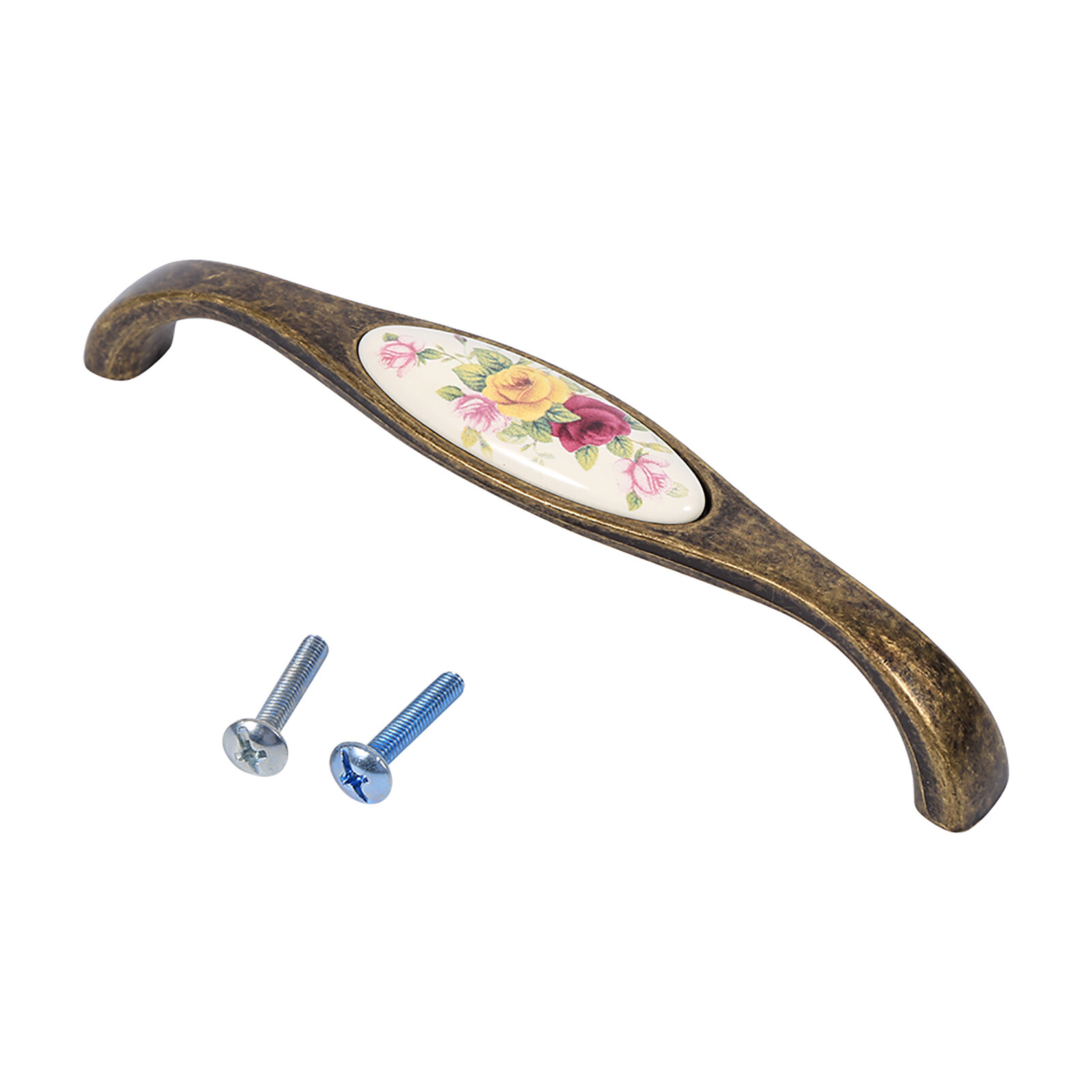 Ручки для дверей из керамики и бронзы в деревенском стиле, для шкафа, шкафа, ручки-скобы 3#