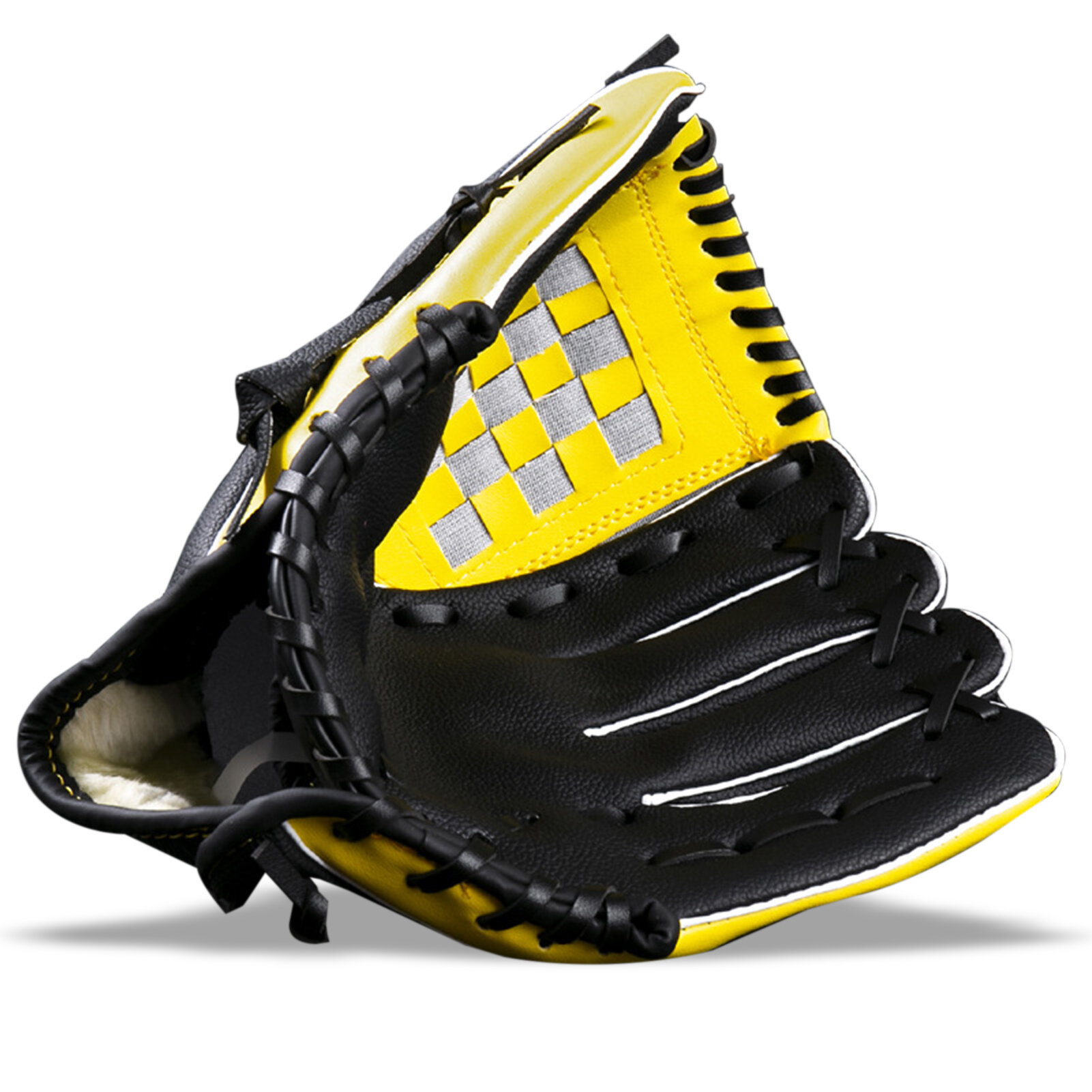 Рукавицы для бейсбола 12.5 дюймов для внешнего поля и питчера, спортивное снаряжение для тренировки, из ПУ, желтый/синий/красный, размеры 10.5 дюйм/11.5 дюйм/12.5 дюйм, упаковка 20*10*5 см, вес 250-350 г, 1 пара