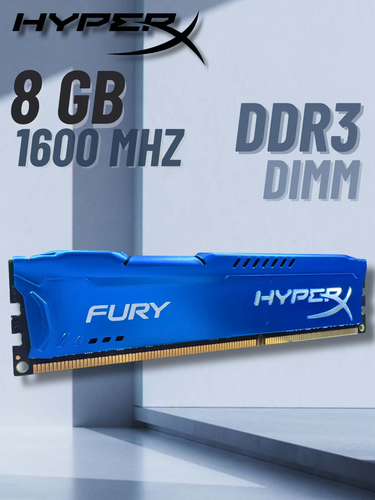 Оперативная память для компьютера HyperX Fury 8 ГБ DDR3 1600 МГц DIMM HX316C10F/8 CL10