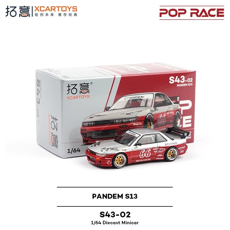 POP RACE 1:64 Honda Civic Rocket Bunny PANDEM Silvia S13 металлическая модель автомобиля