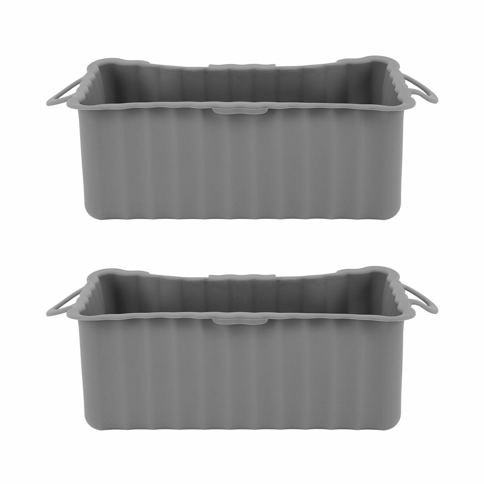 2 шт. Силиконовый поддон для сбора жира для гриля Blackstone, многоразовый прямоугольный поддон для сбора жира, серый.