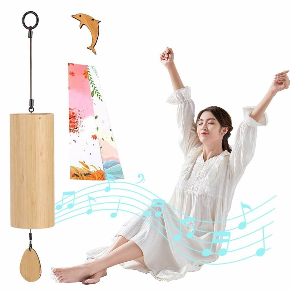 Колокольчик ветра природный, бамбук, 200x200x30 мм