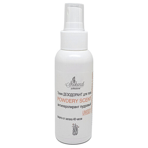 Дезодорант-антиперспирант на квасцах калия для тела пудровый UNISEX, 100 мл Shokonat