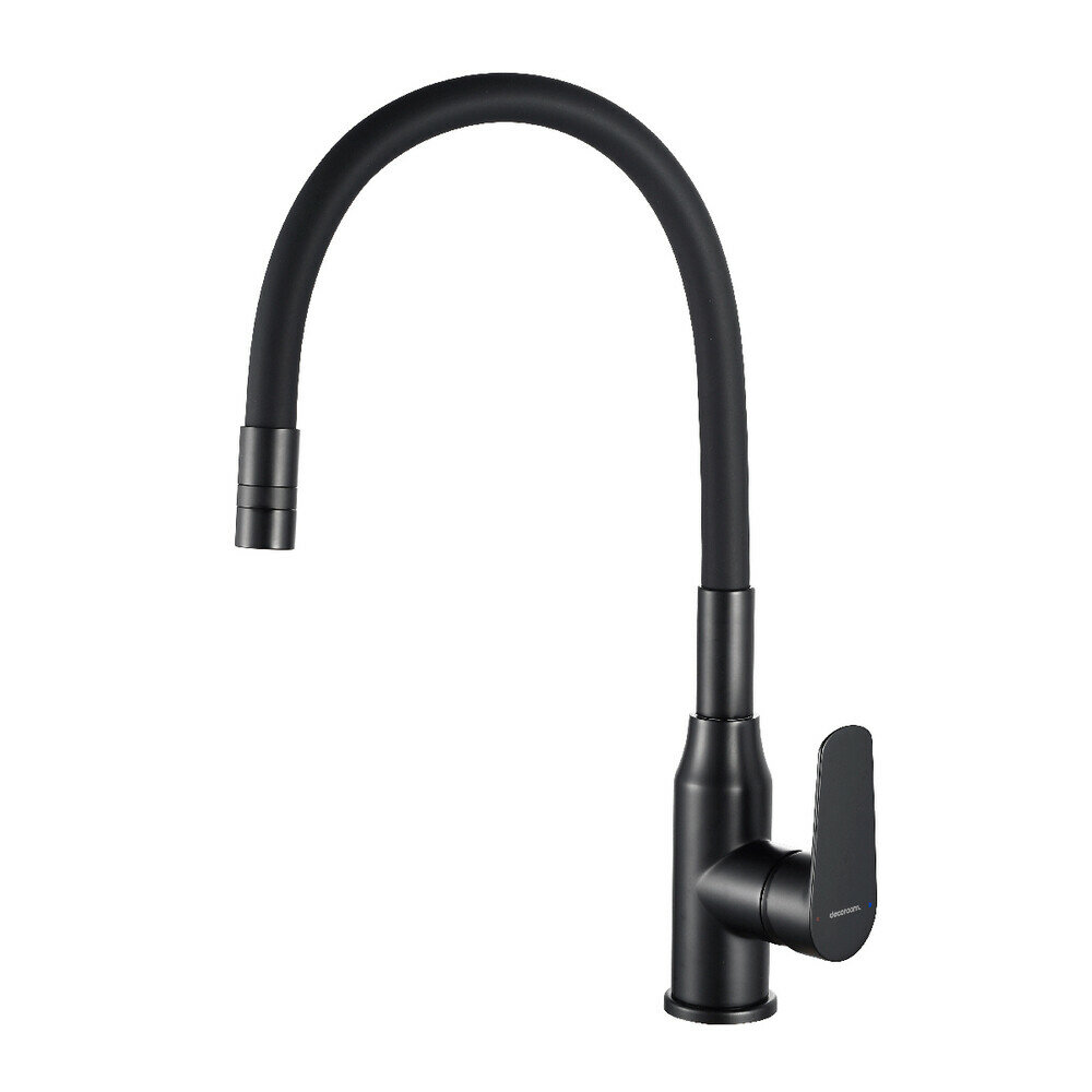 Смеситель для кухни Decoroom DR29 черный с гибким изливом однорычажный (DR29024BL)