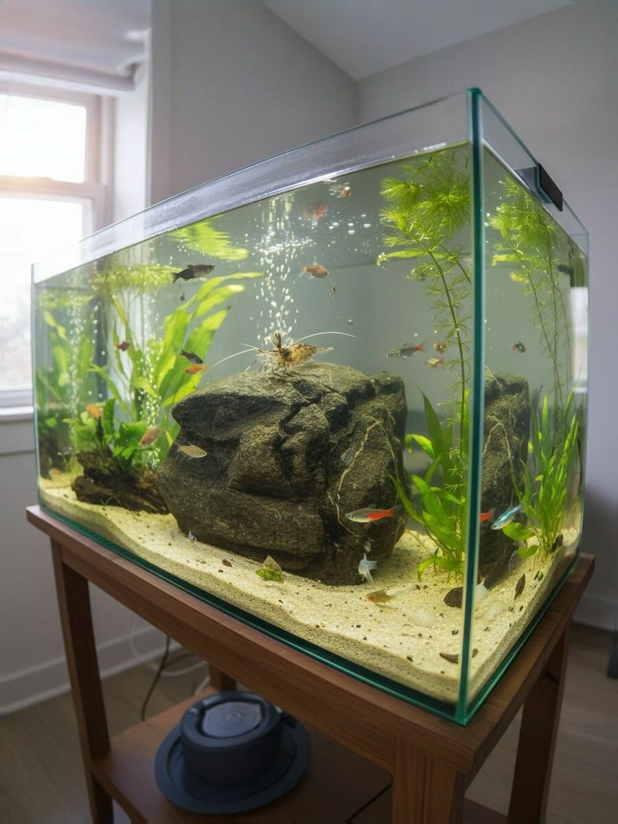 Камень Серая гора для аквариума и террариума, натуральная природная декорация/Креветкин дом