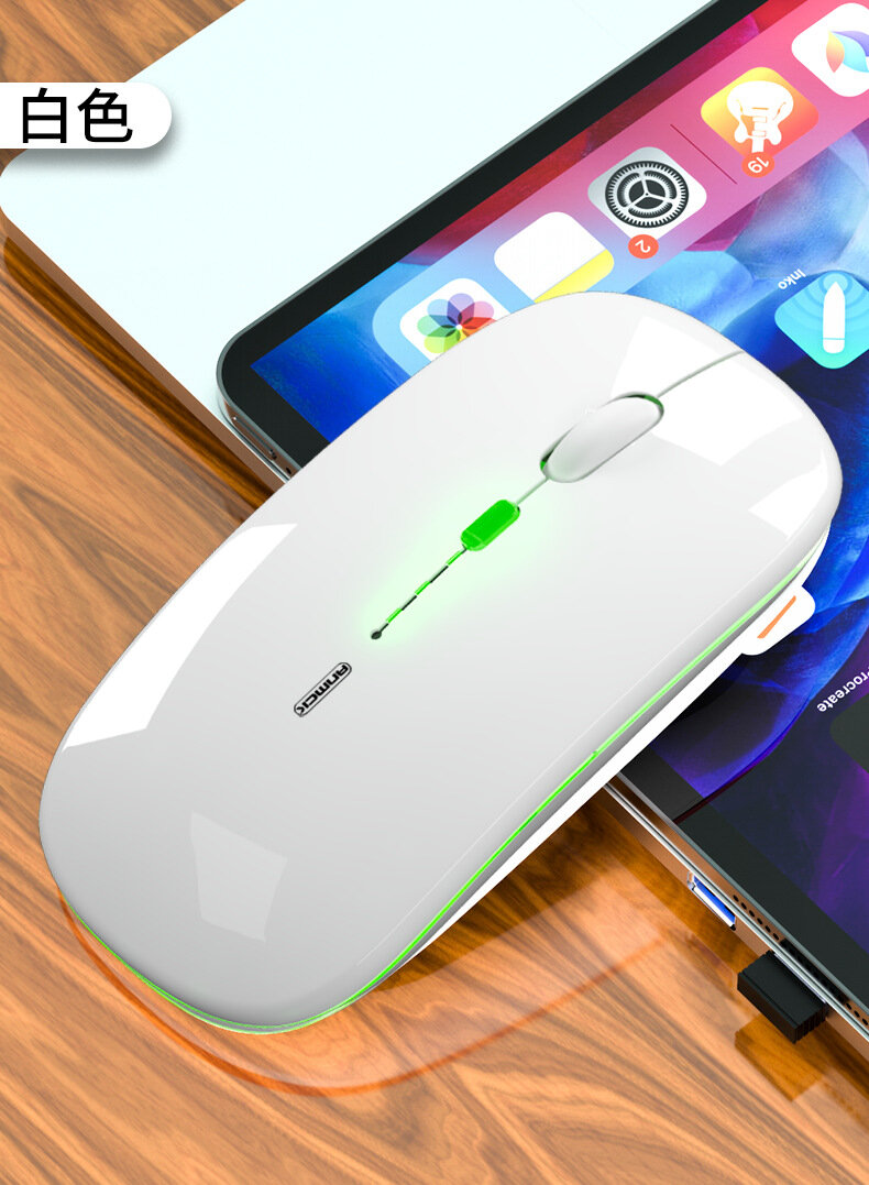 Беспроводная двухрежимная Bluetooth-мышь Moken, подходящая для планшета Apple Huawei, бесшумный электронный дисплей,