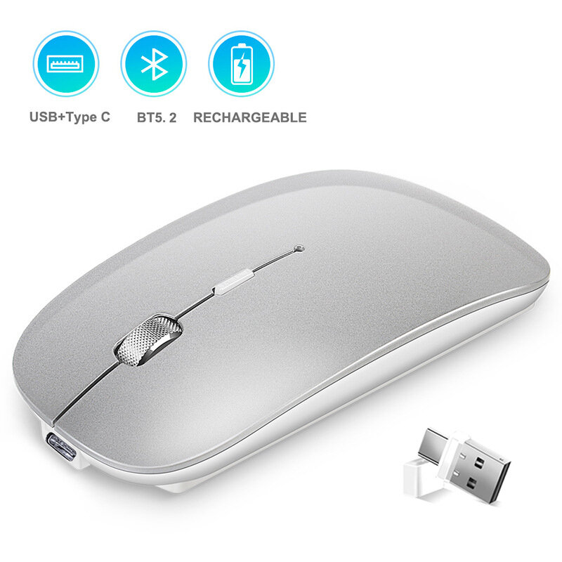 Беспроводная мышь для ноутбуков и планшетов с зарядкой USB+Type-C, Bluetooth, двухрежимная, для офиса, эксклюзивно для