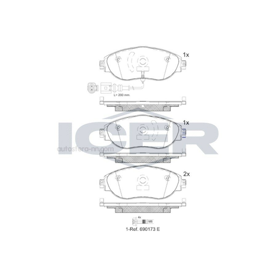 ICER 182018087 Колодки торм. дисковые