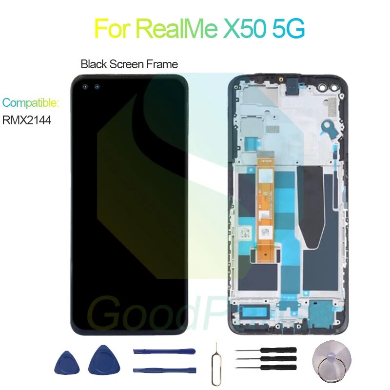 Для RealMe X50 5G экран дисплей Замена 2400*1080 RMX2144 для RealMe X50 5G ЖК Black Screen Frame