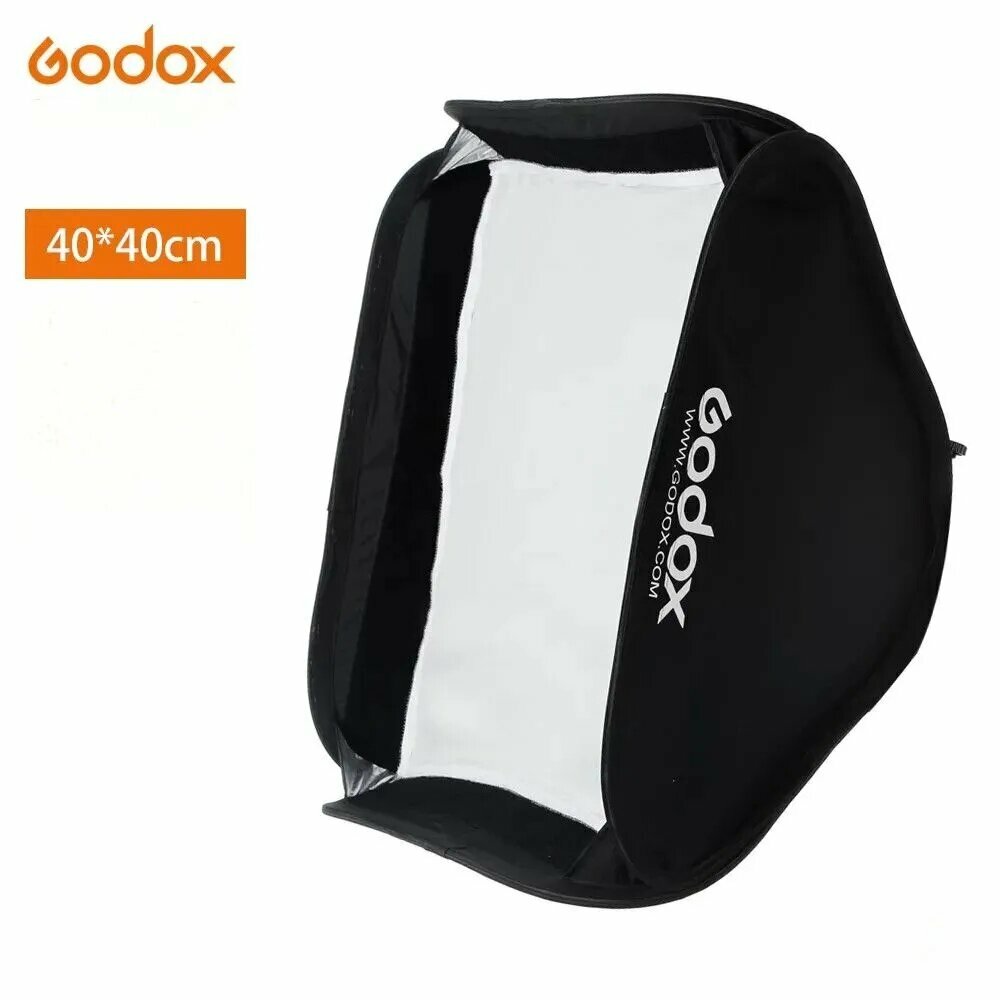 Складной софтбокс Godox 40x40 см, софтбокс со вспышкой Speedlite для кронштейна S-типа, подходит для крепления Bowens Elinchrom