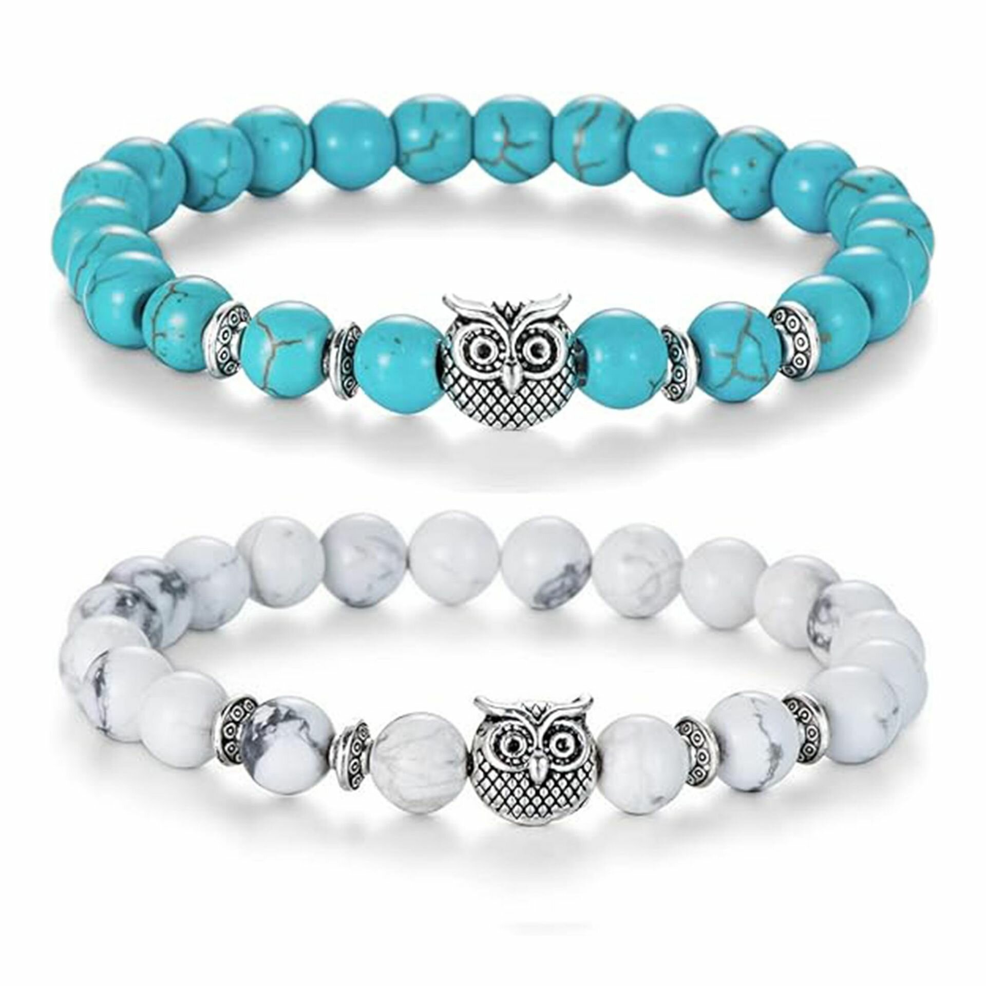 Браслет для гадания, YM 8мм Камень Сова Перо Кристалл Энергия Подарок