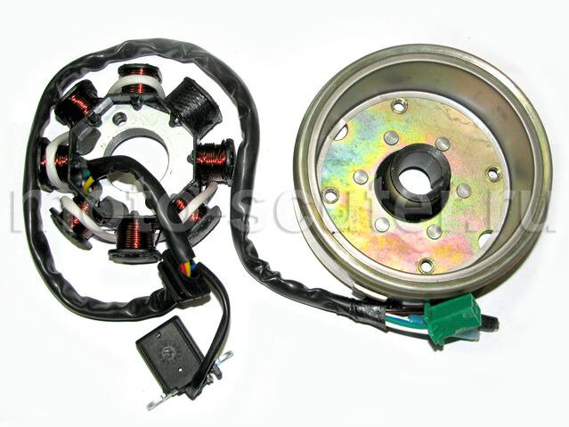 Магнето 152QMI/157QMJ 125/150сс, в сборе 8 катушек (ротор + статор) TMMP