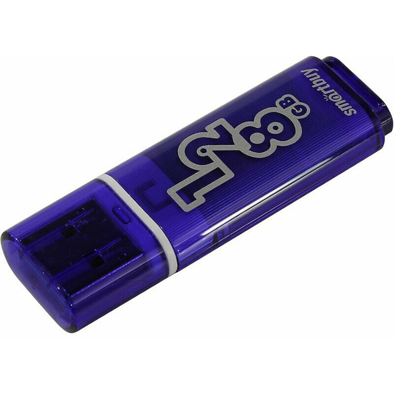Флешка USB SmartBuy карта SB128GBGS-DB 128GB GLOSSY DARK синая