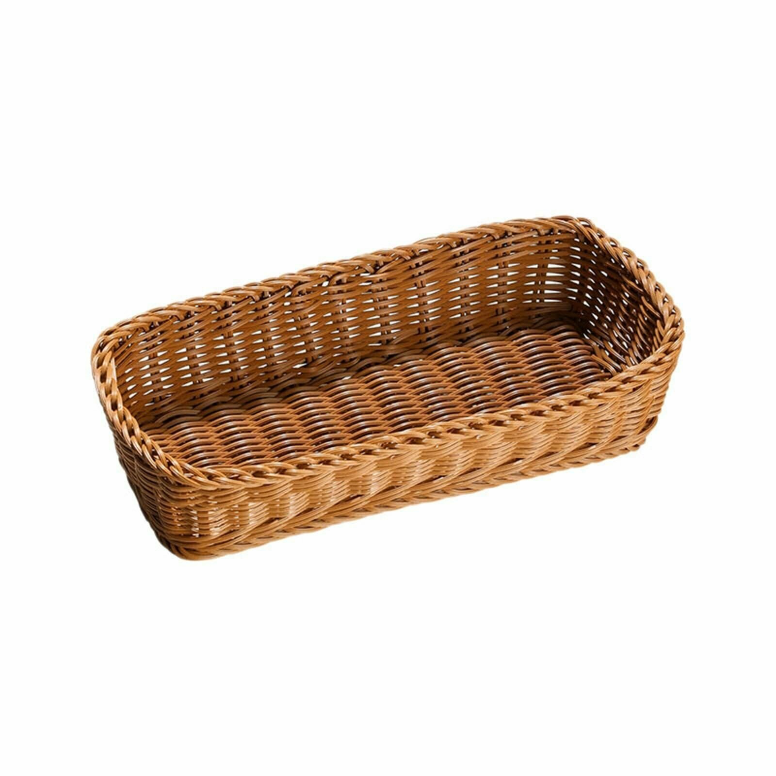 Плетеная корзина для столовых приборов, имитация ротанга, 26x12x6 см, для кухни, сервировки, хранения фруктов и закусок