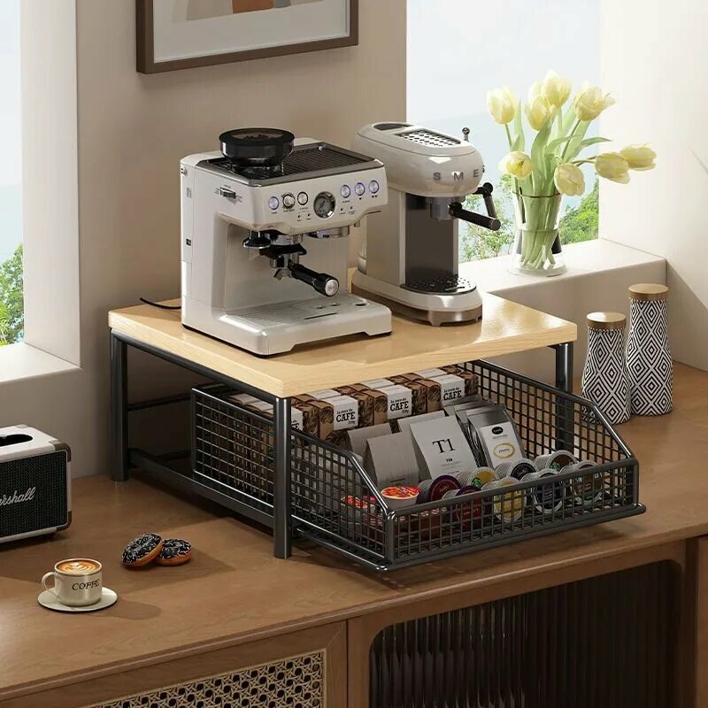 Тумба для микроволновки, настольная, с ящиками, для кухни, 37х26х18 см, 1 шт.