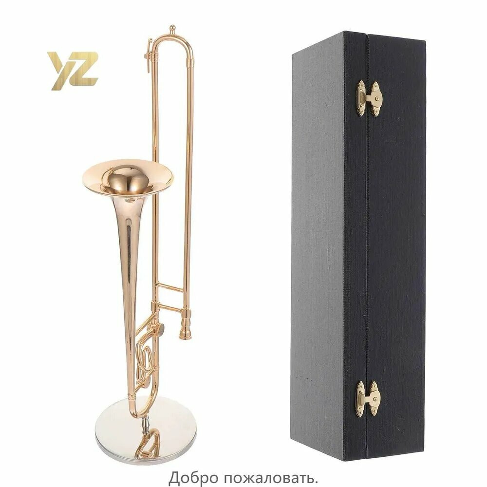 Модель Тромбона, Из Драгоценного Металла, Для Коллекции и Декора, 1 шт