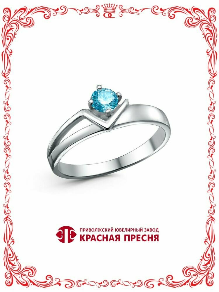 Кольцо, серебро, 925 проба, родирование, фианит