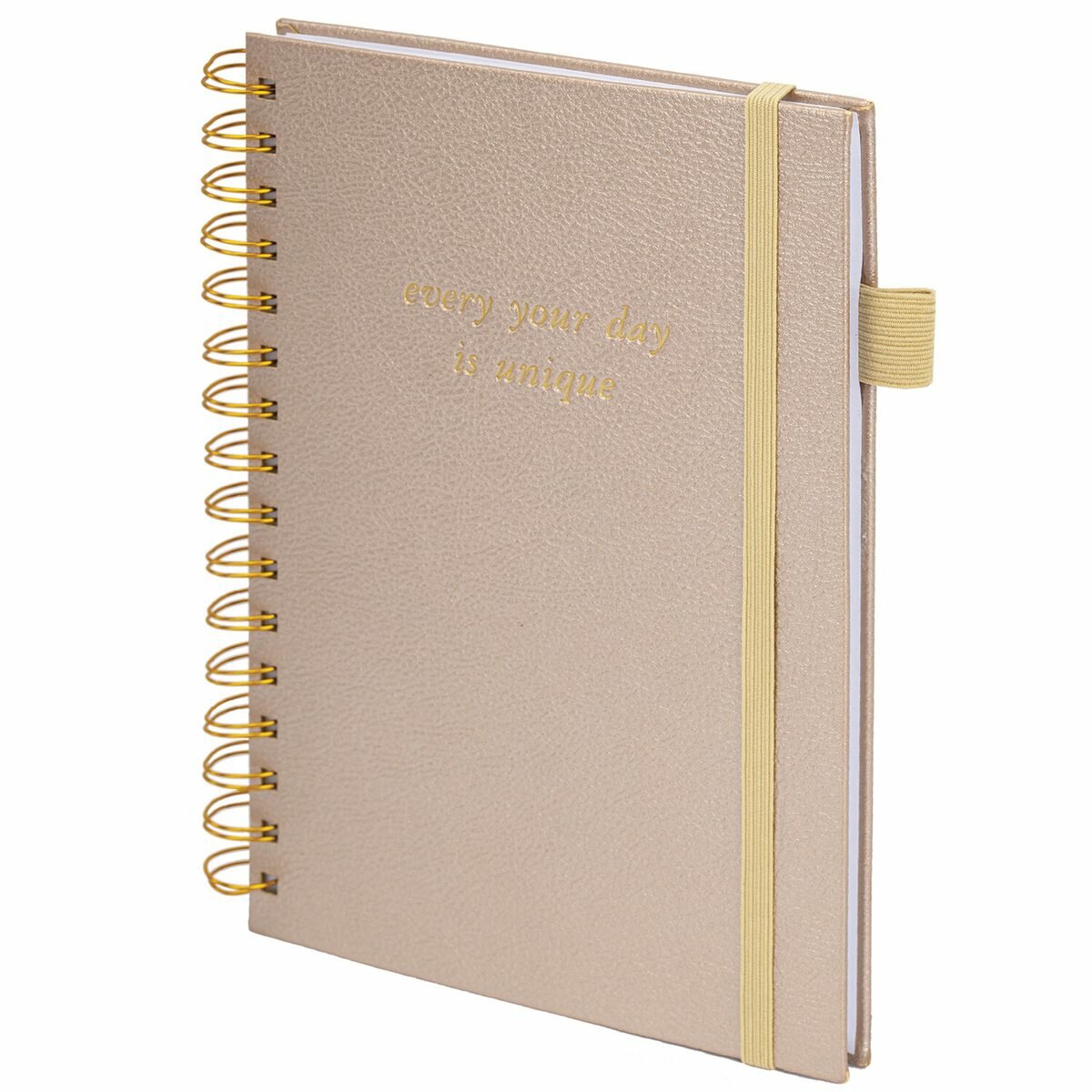 Бизнес-тетрадь на гребне А5 148х216 мм, BRAUBERG "Calipso" под кожу, резинка, клетка, 80 л, бежевый, 20 шт.