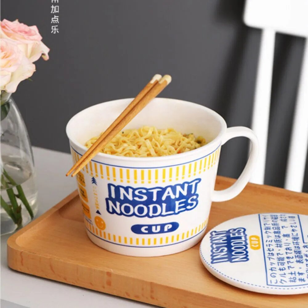 Чашка для супа BIG Noodles cup 960 мл с крышкой, японская лапша, 1 шт — фото 1