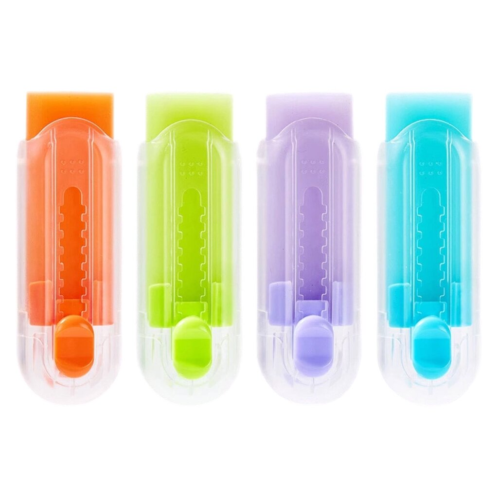 4шт Карамельный Цвет Двухтактный Ластик Скользящего Действия Резиновые Ластики Выдвижные Карандашные Ластики для Рисования Детей Студентов