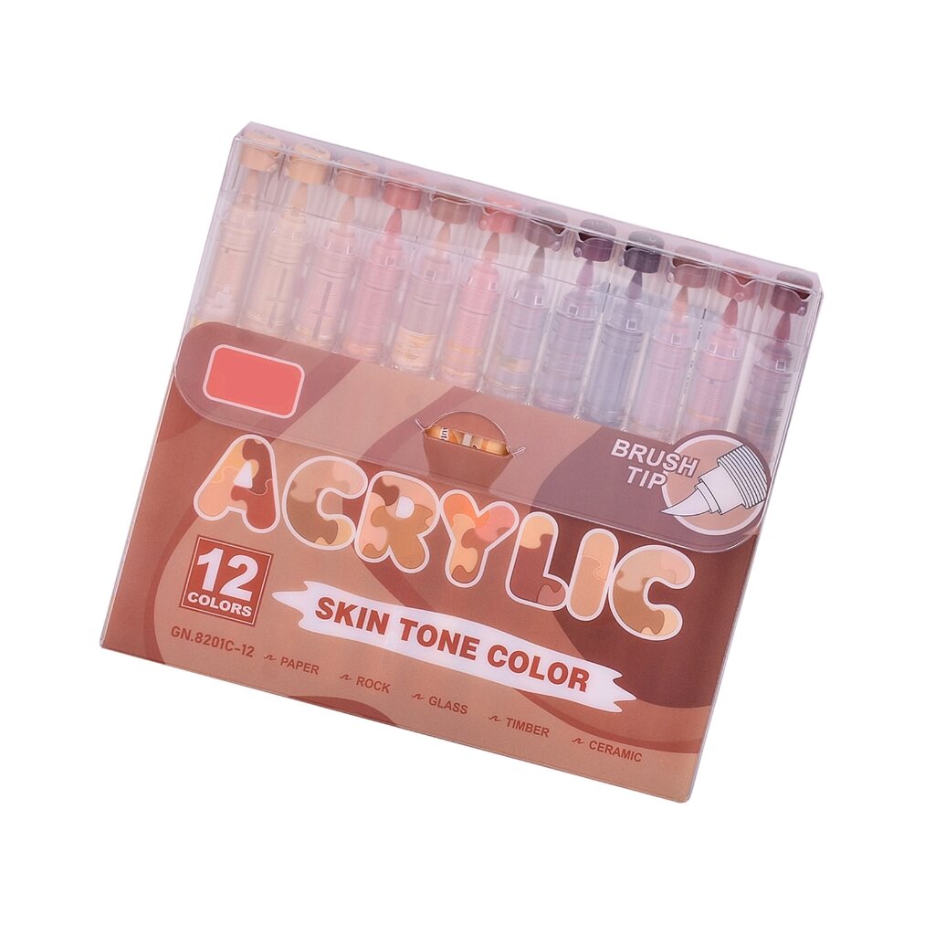 12 Цветная Акриловая краска Ручка Кисточка Маркер Жидкая акриловая краска Маркер для рисования Скрапбукинга Изготовления открыток Ведения журнала