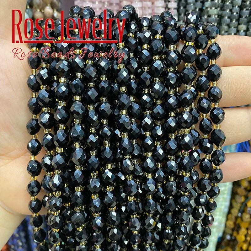 Бусины из камня Rose and Beads 6x8 мм Черный, 6x8mm 20pcs, Black tourmaline