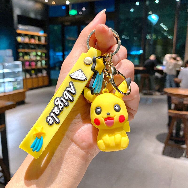 Брелоки с Пикачу, покемонами и семейством Иви, плюшевые игрушки, милые брелоки для рюкзаков, автомобильные брелоки