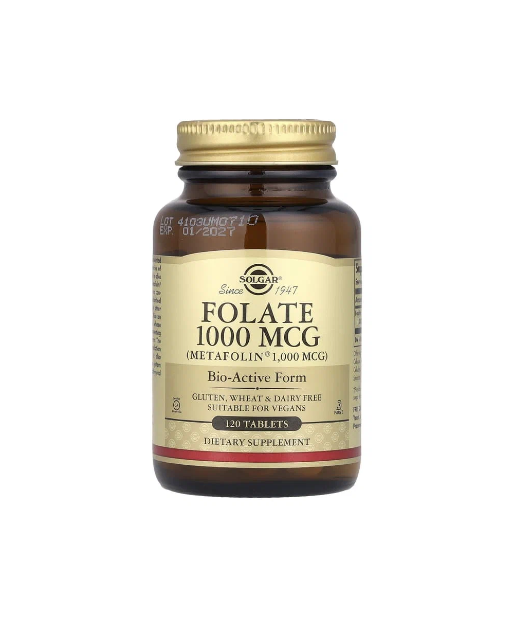 Solgar Folate 1000 мкг (Metafolin 1000 мкг), Фолат 1000 мкг (Метафолин 1000 мкг) 120 таблеток