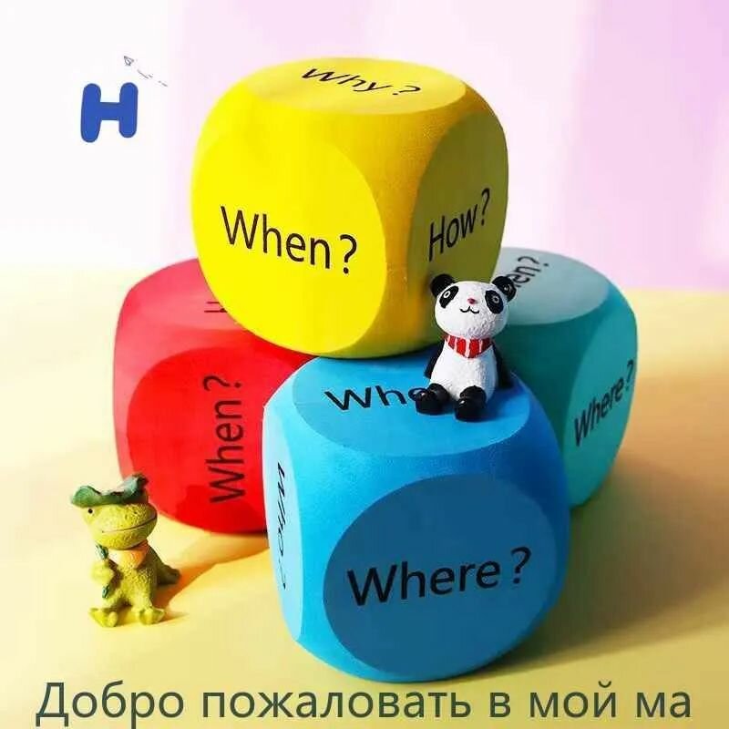 Обучение написанию английских Игральные кости кост,10x10 см, Случайный цвет 1 шт