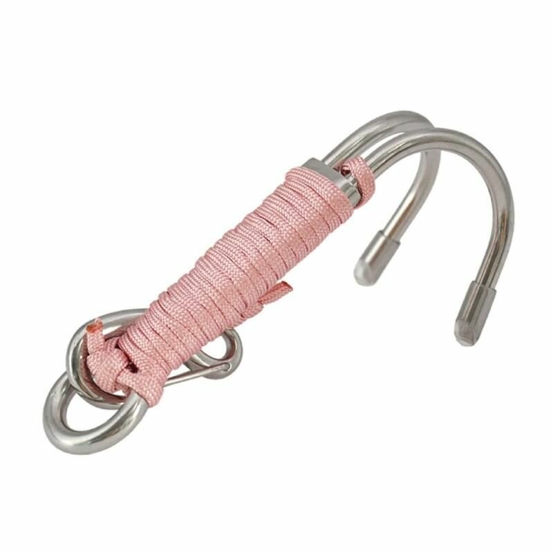 Прочный двойной крюк из нержавеющей стали, устойчивый к коррозии, для дайвинга и рыбалки, Розовый