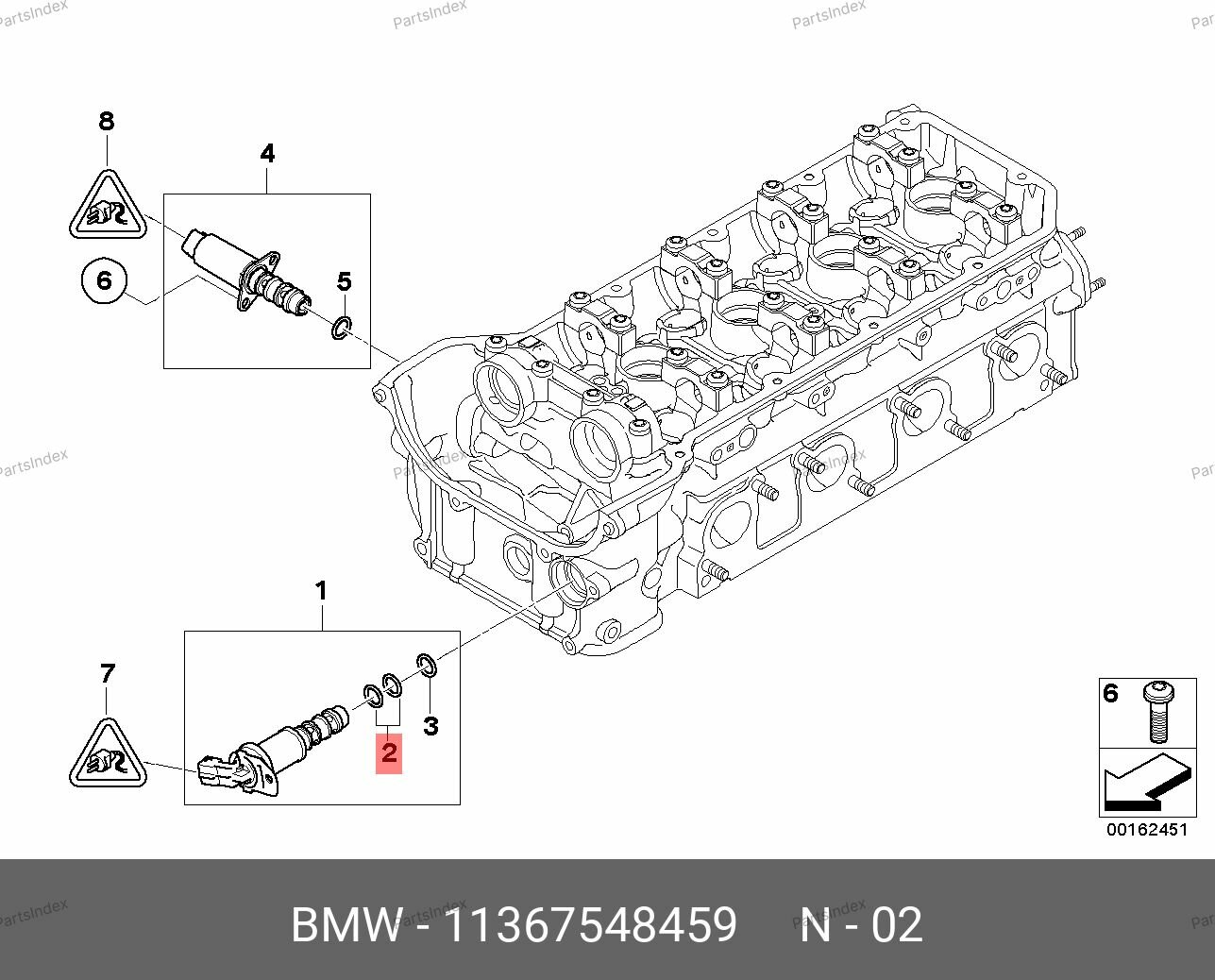 Пpокладки клапана электpомагнитного, BMW 11367548459