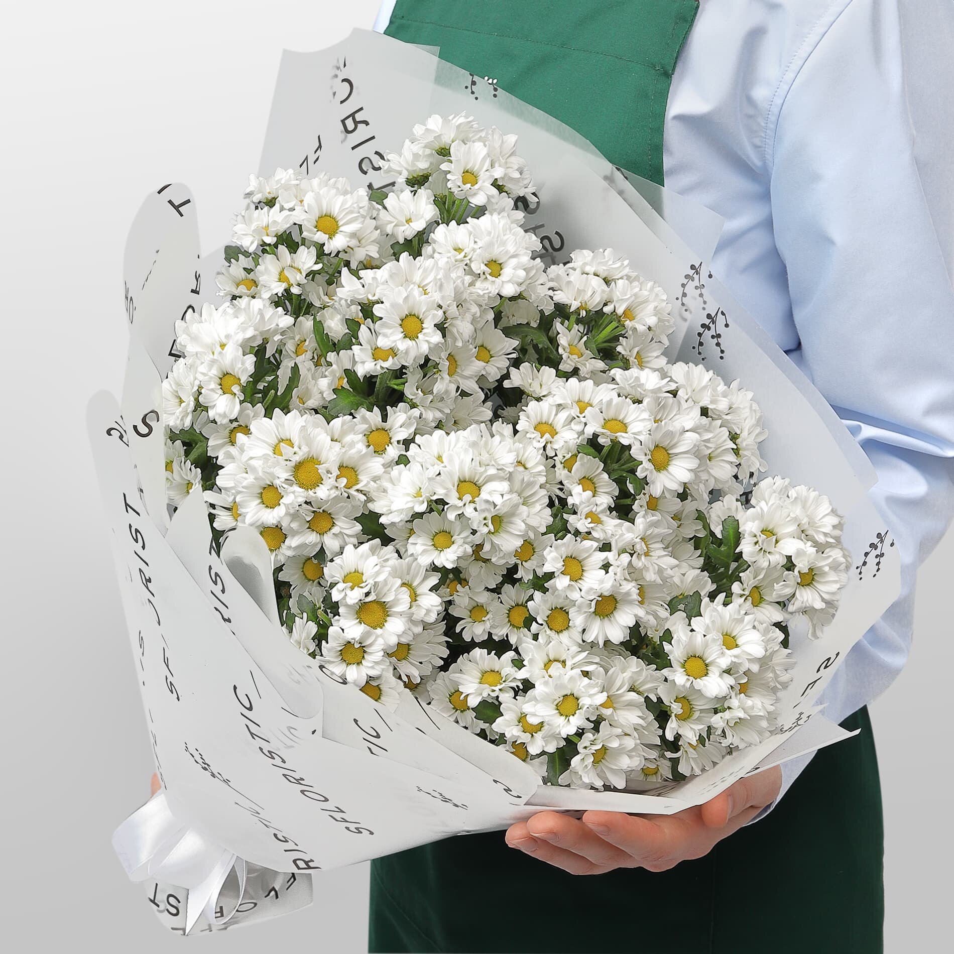 Букет из Белых Хризантем Сантини 15 шт Нежность Дня