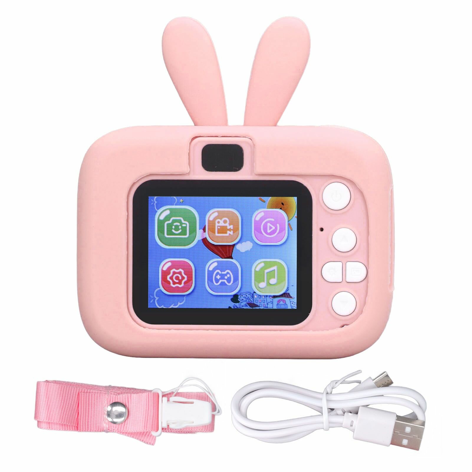 Детская цифровая камера 20MP, 400mAh, 1080P, USB, 2 дисплей, автофокус, розовая