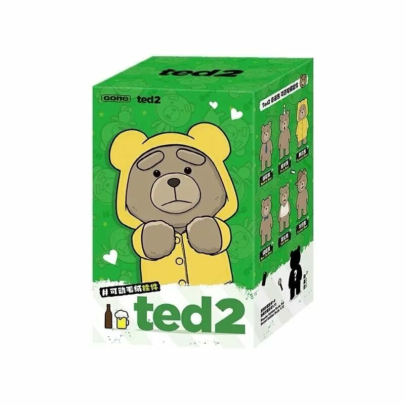 POP MART - Коллекция Ted2 Teddy Bear Action Plush Pendant, Подарки, украшения комнат, 1 шт