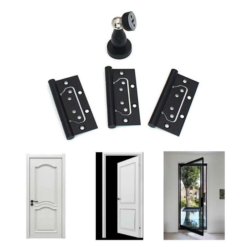 3 шт. Петли для шкафа с ограничителем, Черный