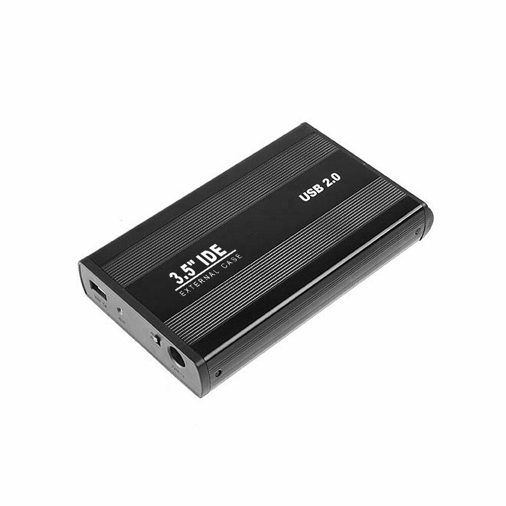 3.5 inches IDE Hard-disk Cartridge Case, USB 2.0 interface, maximum capacity 500GB, Aluminum alloy metal, compatible with 3.5 inch IDE hard-disk, color sliver, Black (Optional), weight 558g / 1.23lb, package includes 1 case, 1 HDD Power Supply, 1 Power