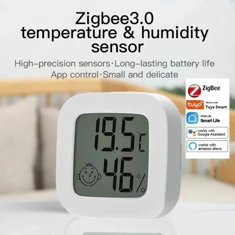 Умный датчик температуры и влажности Zigbee 3.0, LCD, Tuya Smart Life, Алисой и Google Assistant 1 шт