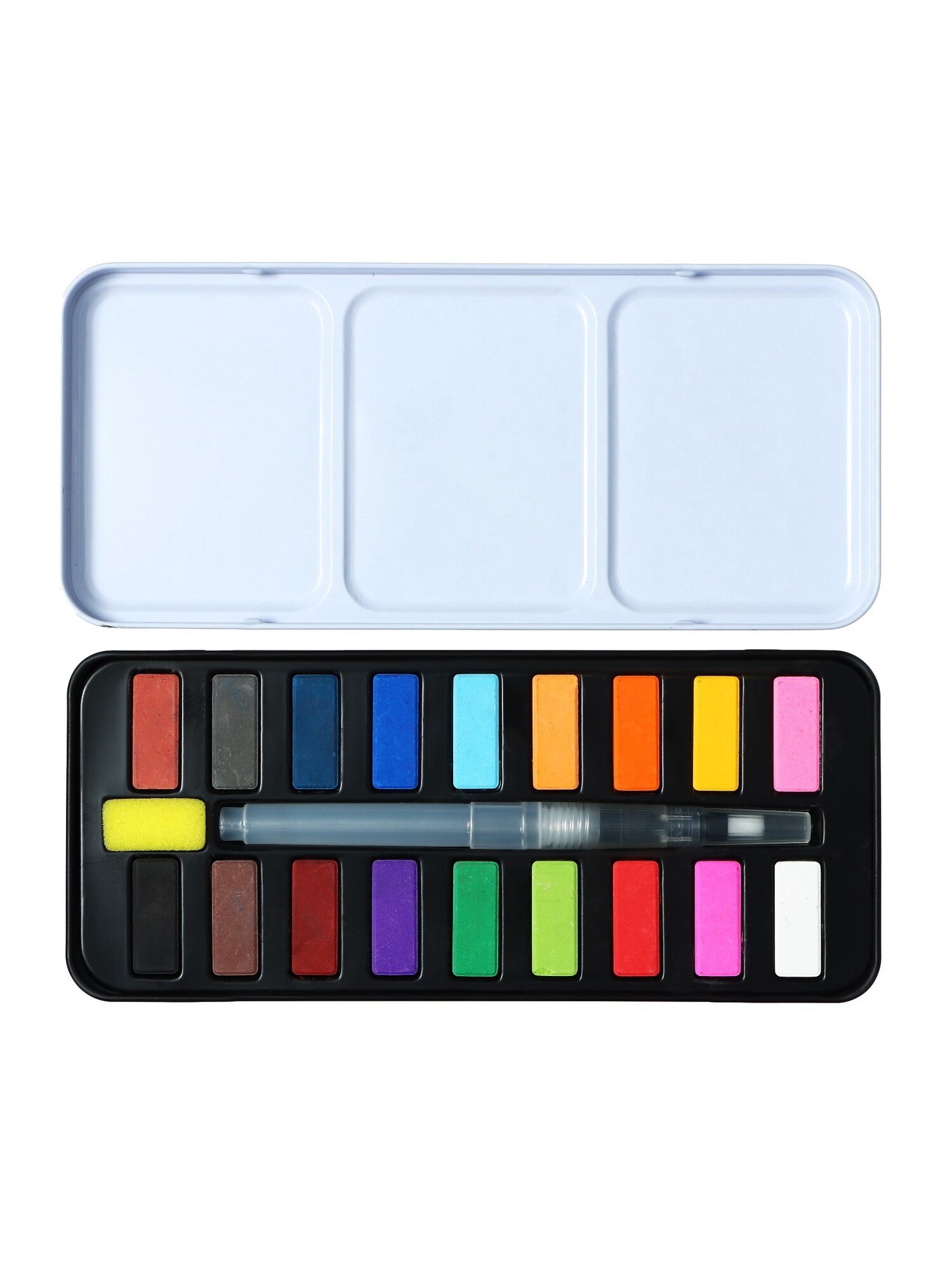 Краски акварельные, в кюветах, с кистью, 18 цветов