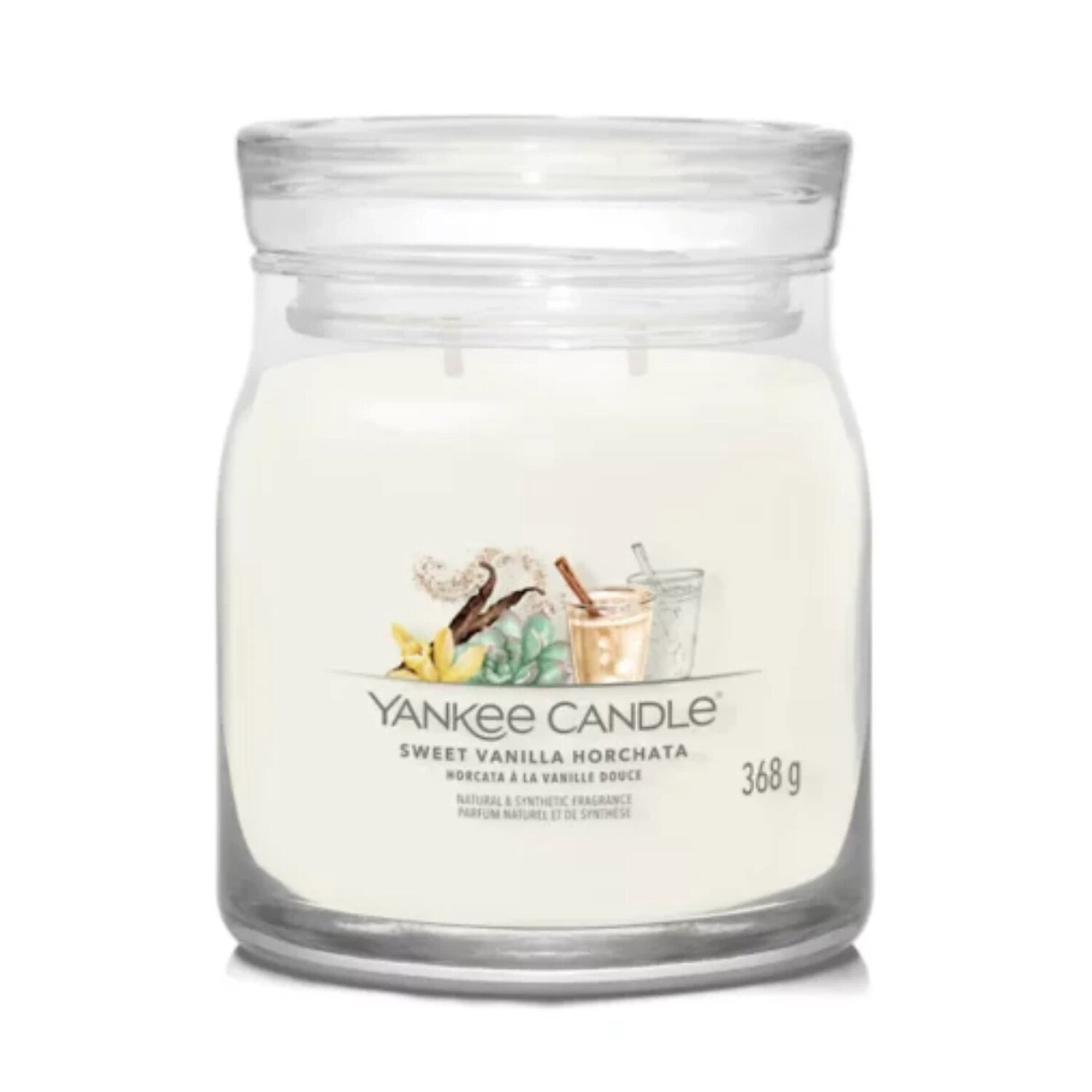 Ароматическая свеча Yankee Candle SIGNATURE "Сладкая ванильная орчата/SWEET VANILA HORCHATA", средняя