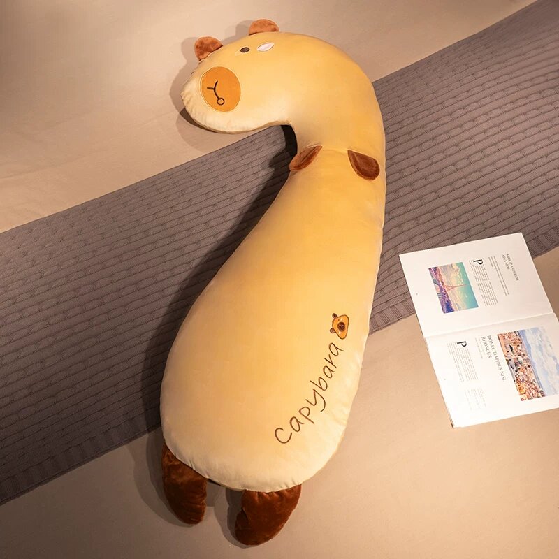 Милая длинная подушка-капибара для девочек, плюшевая игрушка, мягкая игрушка, кукла-капибара для кровати.