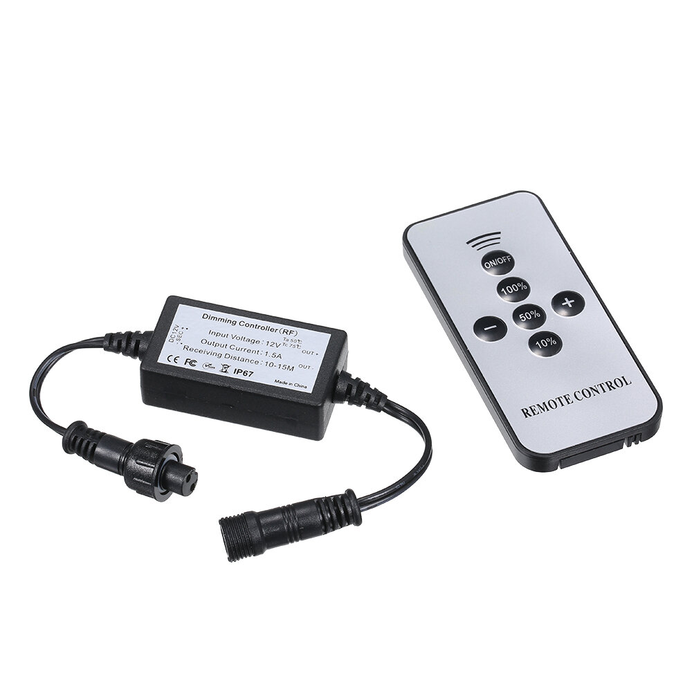 Кит диммера DC12V 15W(Max.) с пультом дистанционного управления IP67 водонепроницаемый портативный для регулировки яркости светодиодных светодиодов для террасы черного цвета