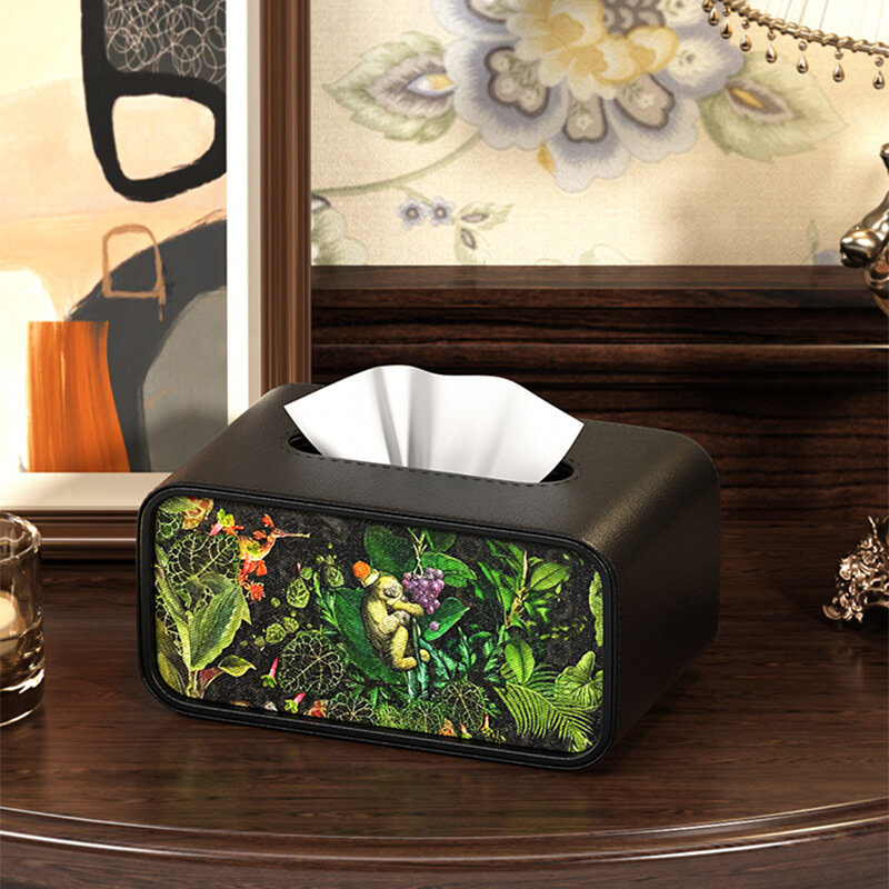 Кастомный настольный кожаный органайзер для хранения, кофейный столик, пульт дистанционного управления, коробка для хранения ключей, коробка для салфеток, держатель для кистей для макияжа